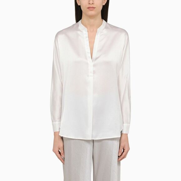 Vince | Sweaters | Vince White Silk Blouse | Poshmark